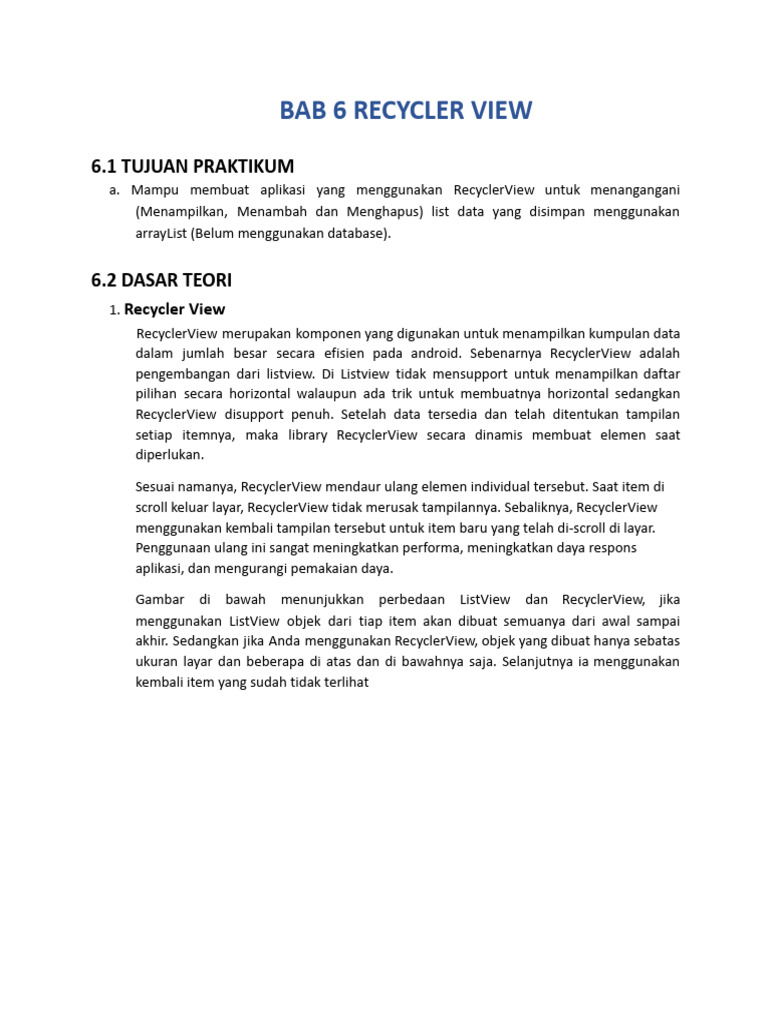 Bab 6. Recycler View | PDF | Komputer