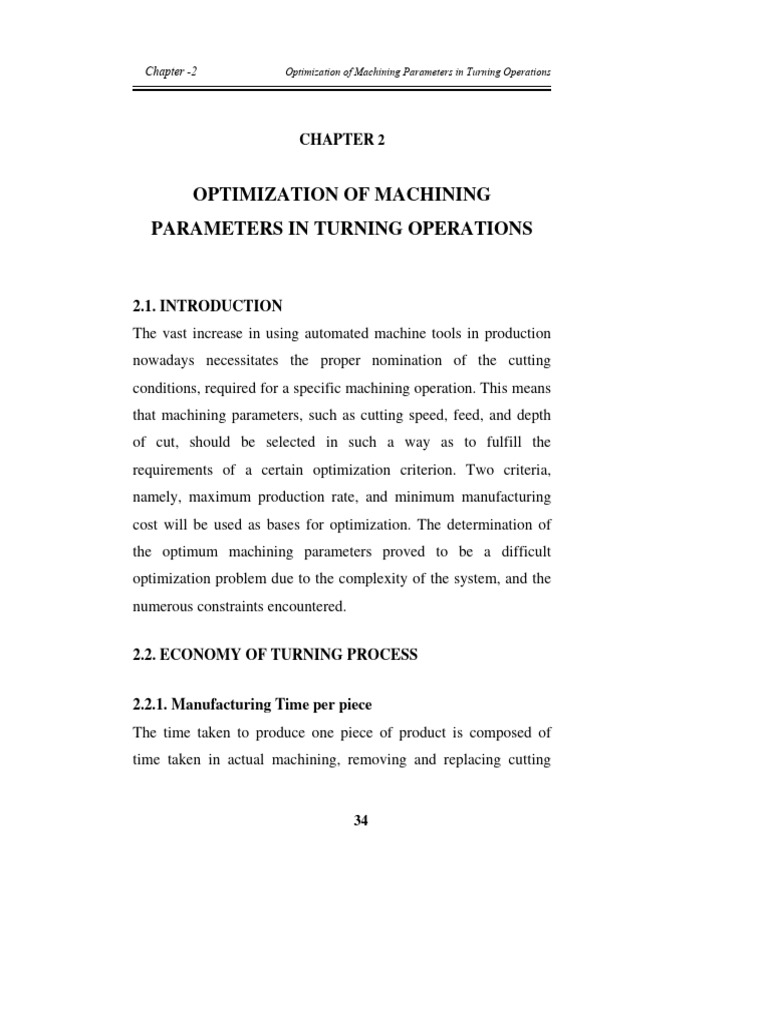 Turning Operations Parameter Optimization | PDF | Machining ...
