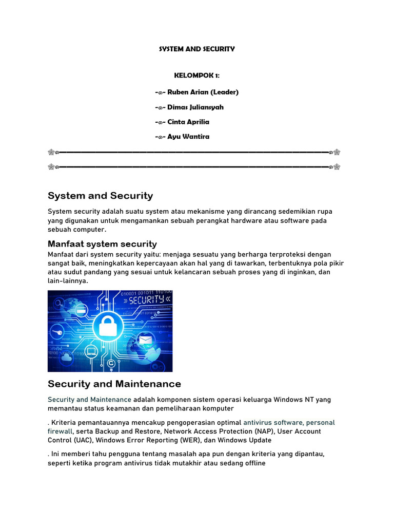 System and Security | PDF | Komputer | Teknologi & Rekayasa