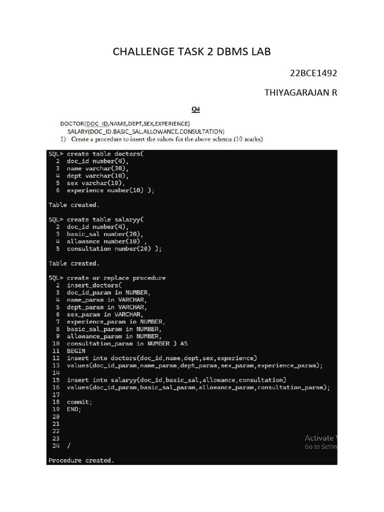 Challenge Task 2 DBMS Lab | PDF