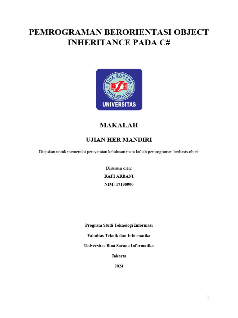 440657223-Makalah PEMROGRAMAN BERBASIS OBJEK | PDF