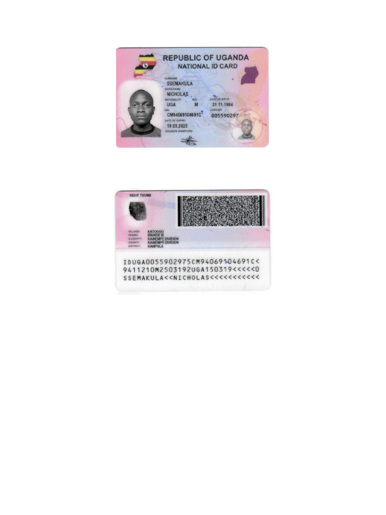 Uganda National ID and Clearance Certificate | PDF | Criminal Record ...