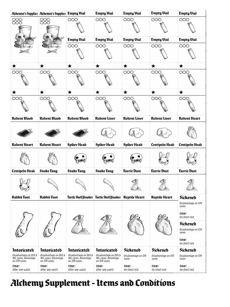 Alchemy Items and Effects Guide | PDF | Herpetology | Reptile