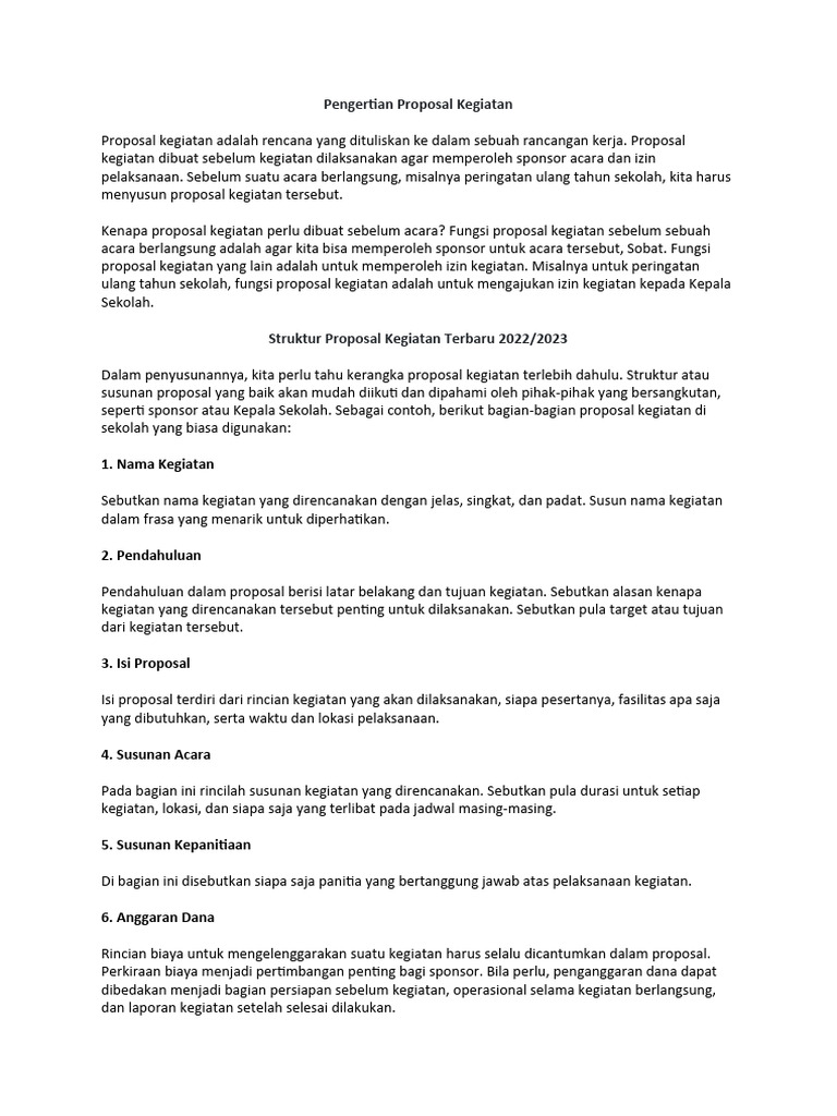 Contoh Pembuatan Proposal | PDF