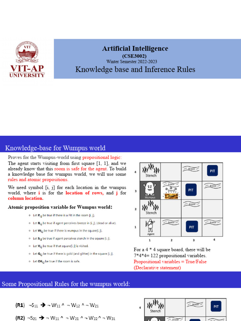 Knowledge Base and Inference Rules | PDF | Interpretation (Logic) | First Order Logic