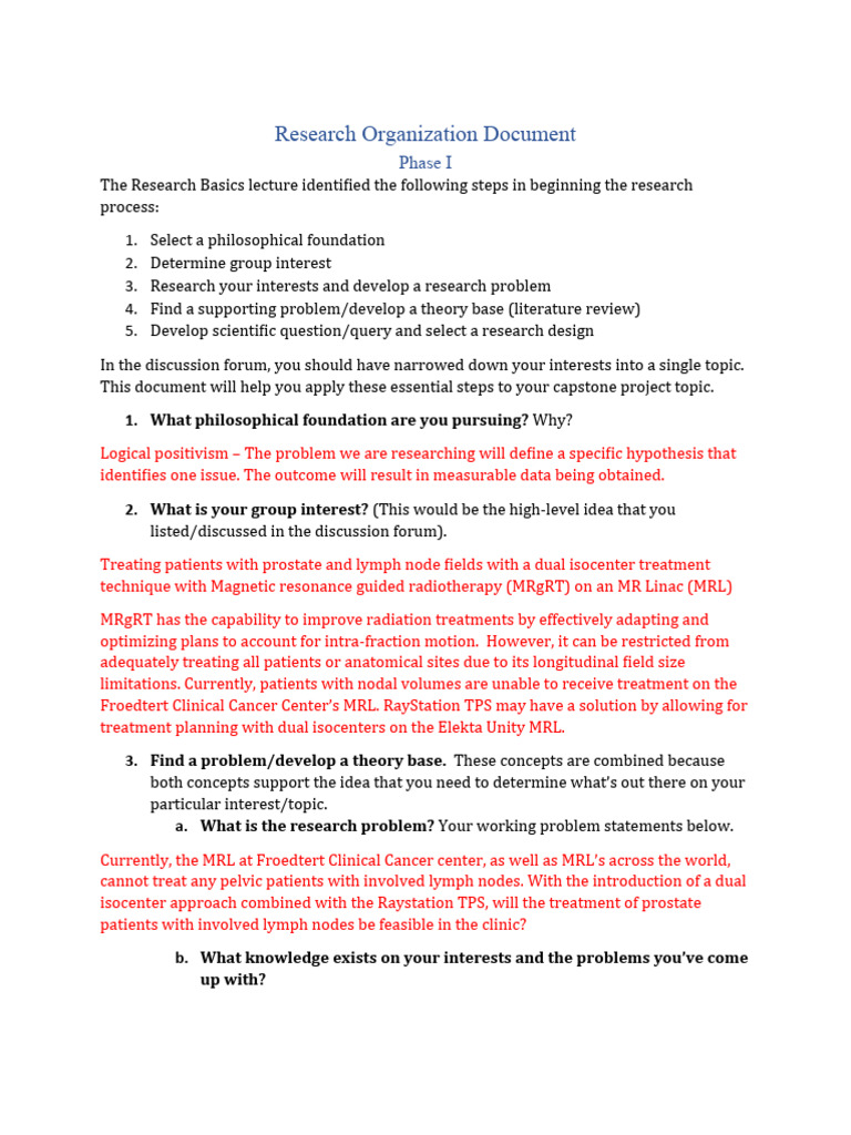 phase i research organization document | PDF | Radiation Therapy | Cancer