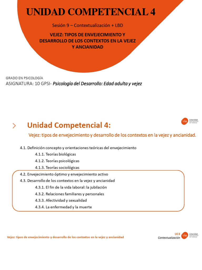 UC4 Sesión 9 CONT | PDF | Vejez | Dolor