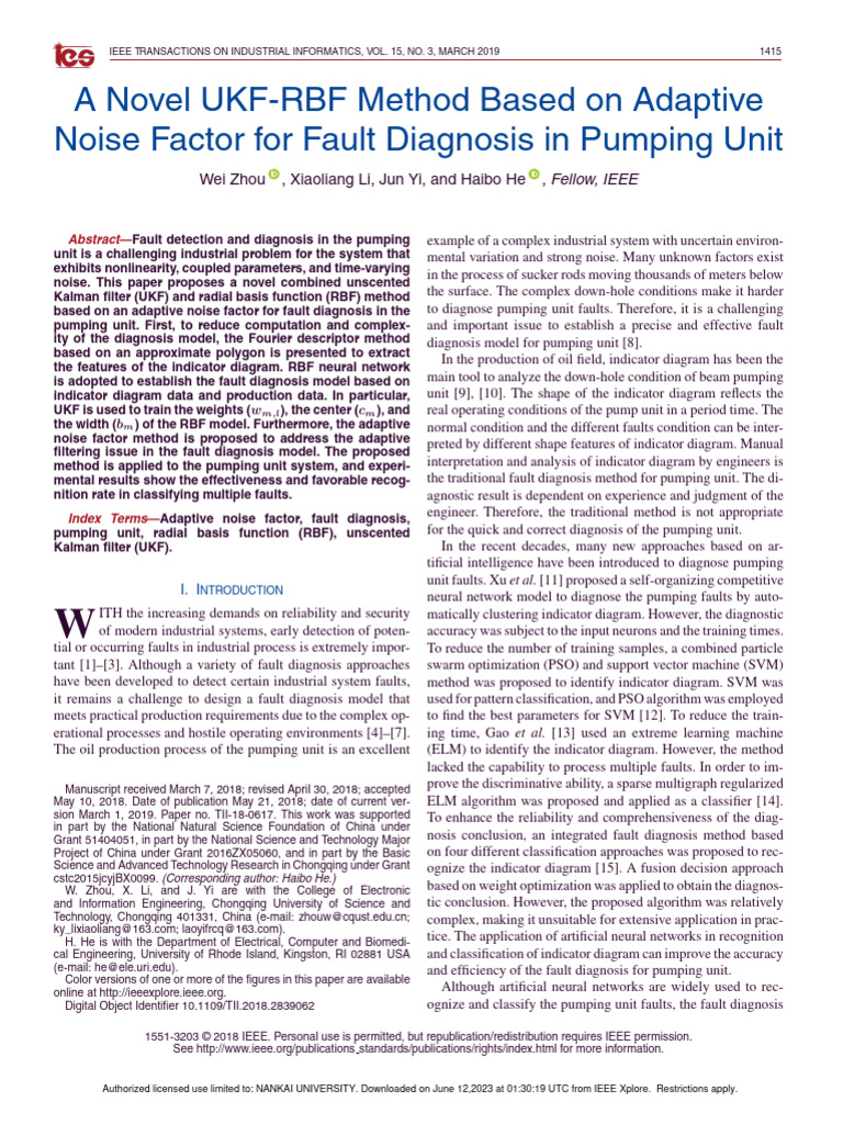 (2019-TII) A Novel UKF-RBF Method Based On Adaptive Noise Factor For ...