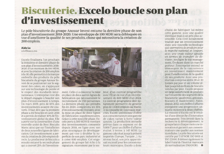 Biscuiterie Excelo | PDF
