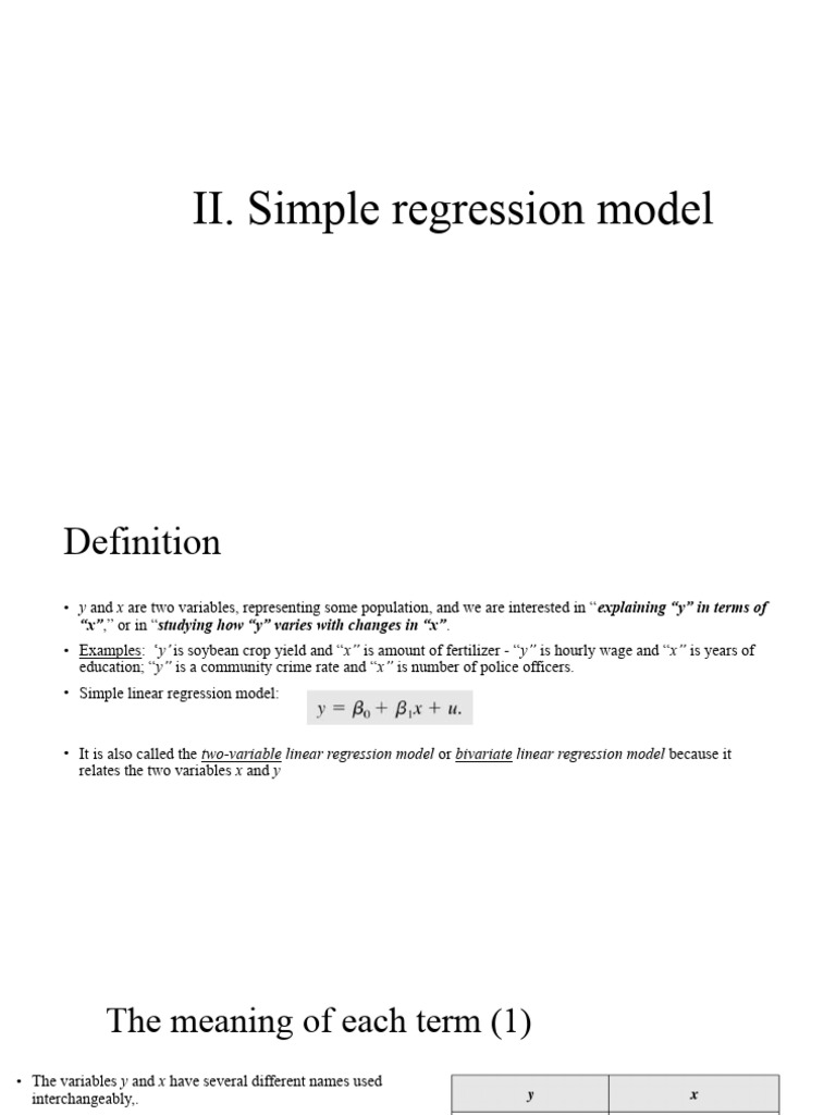 Chapter 1 Simple Linear Regression | PDF | Errors And Residuals | Dependent And Independent ...