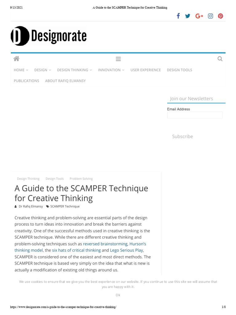 A Guide to the SCAMPER Technique for Creative Thinking | PDF | Brainstorming | Thought
