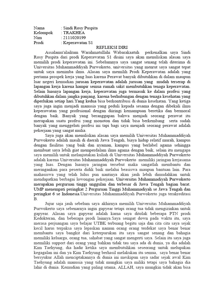 Sindi Rosy Puspita_2111020199_refleksi Diri | PDF