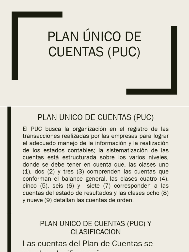 Plan Único de Cuentas (Puc) | PDF | Business | Contabilidad