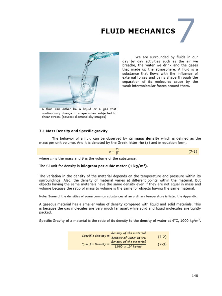 Fluid Mechanics: Flow and Pressure Analysis | PDF | Density | Fluid ...