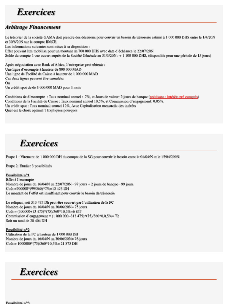 Exercice Arbitrage | PDF