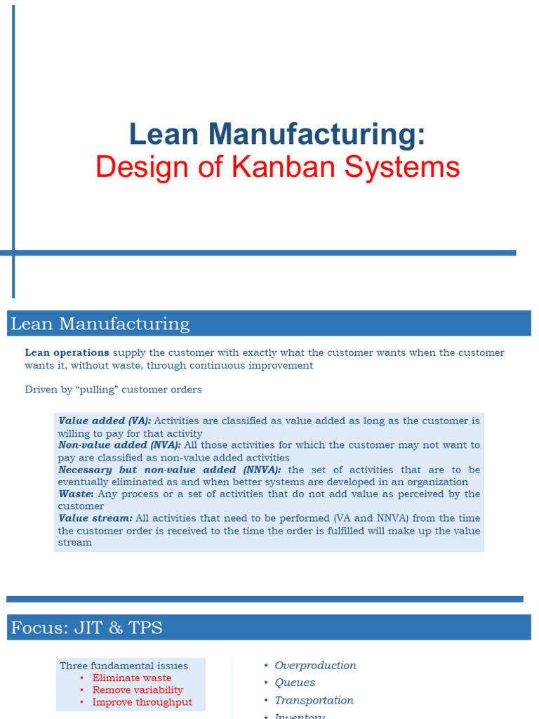 Lecture System Pdf Lean Manufacturing Supply Chain Management