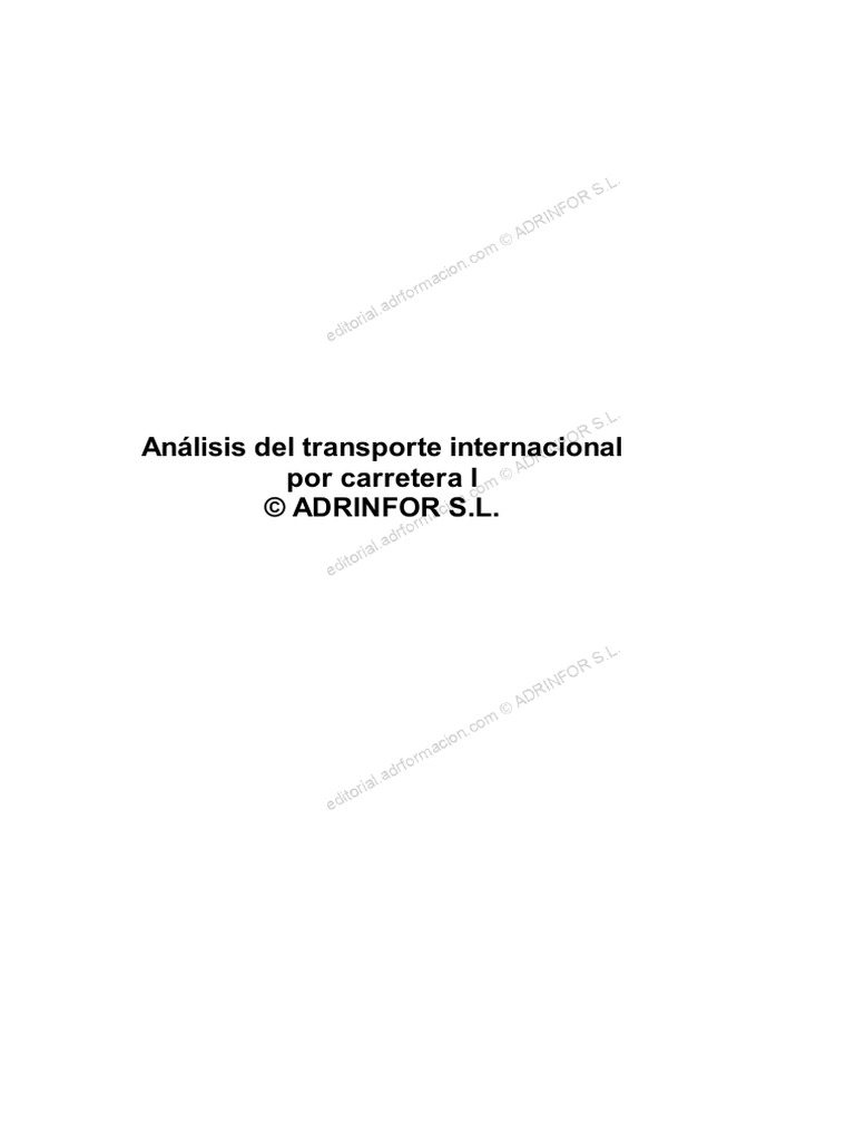 06-Analisis Del Transporte Internacional Por CarreteraI | PDF | Transporte | La carretera