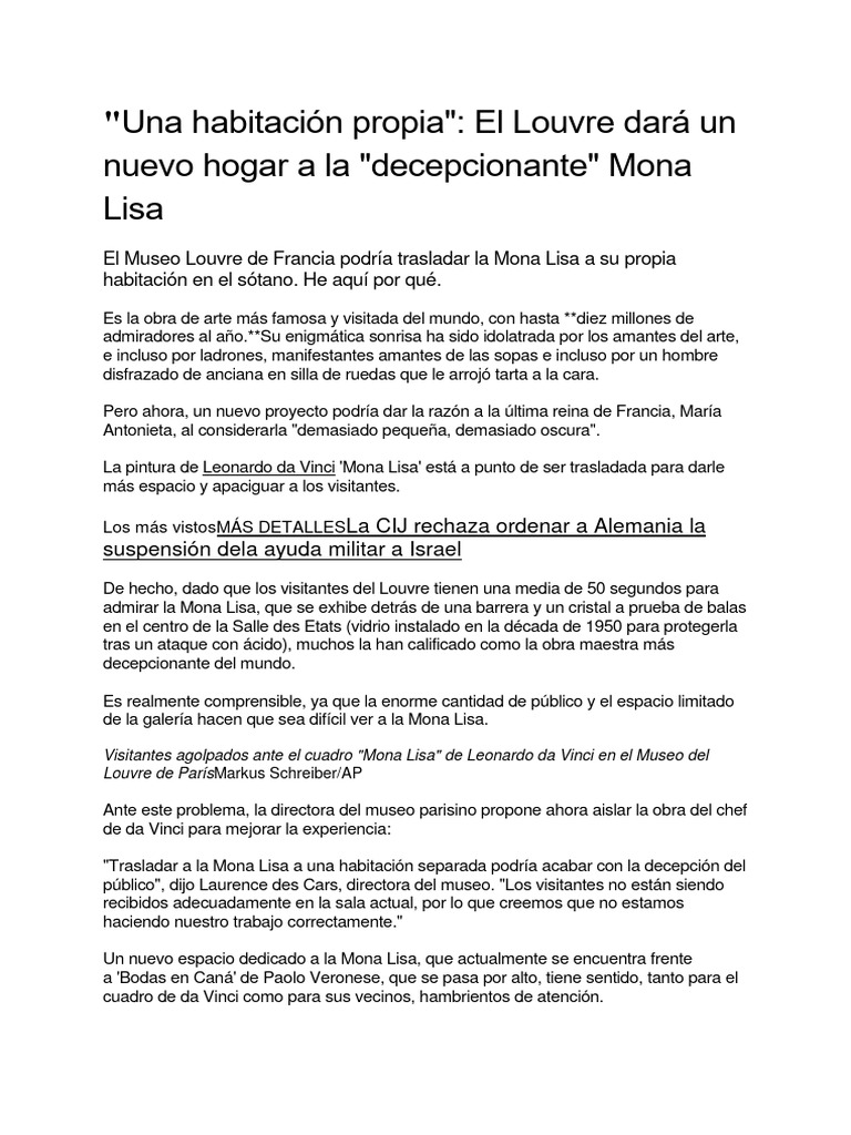 La Mona Lisa | PDF | Lumbrera