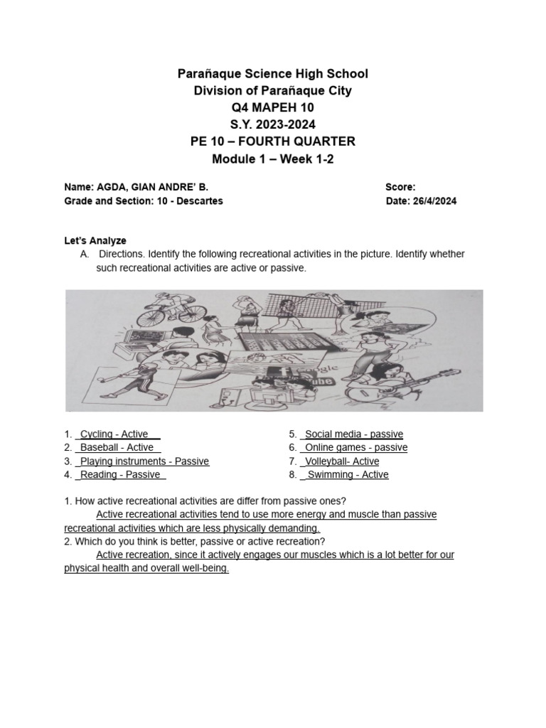 Mapeh Mods - 1-3 | PDF | Recreation