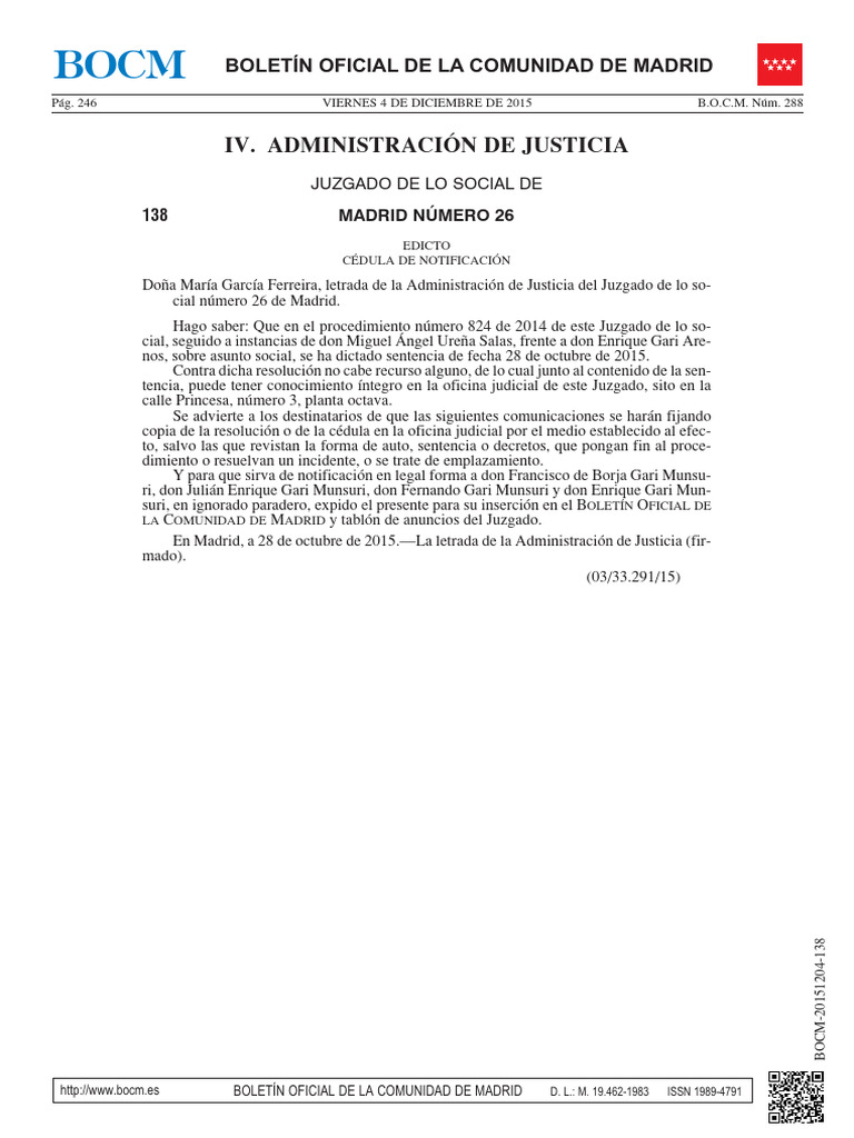 Herencia Hermanos Gari Munsuri DEUDA 400 EUROS | PDF | Esfera pública ...