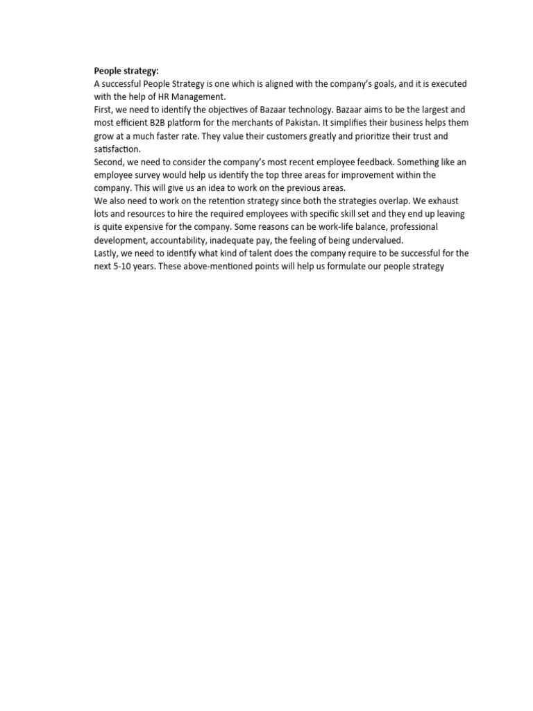 People Strategy for Bazaar Technology | PDF