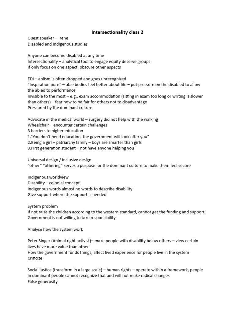 Intersectionality Class 2 | Download Free PDF | Disability ...
