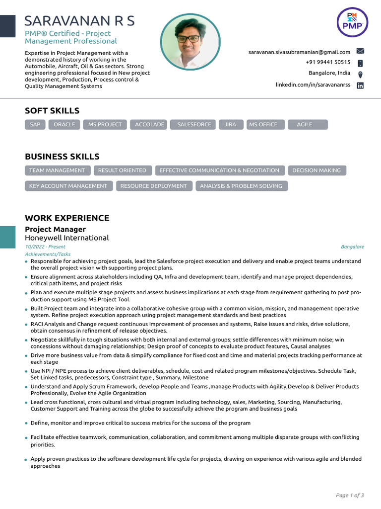Saravanan HW Operations MGR CV Mar'24 | PDF | Agile Software Development | Software Development ...