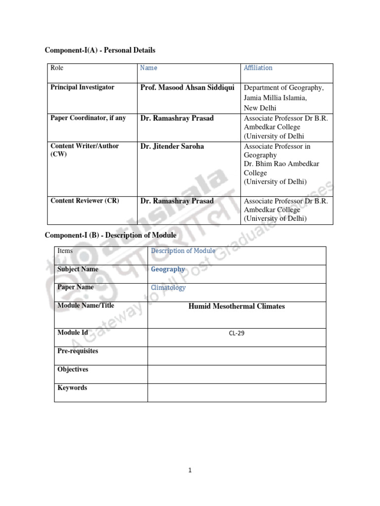 Overview of Humid Mesothermal Climates | PDF | Climate | Humidity