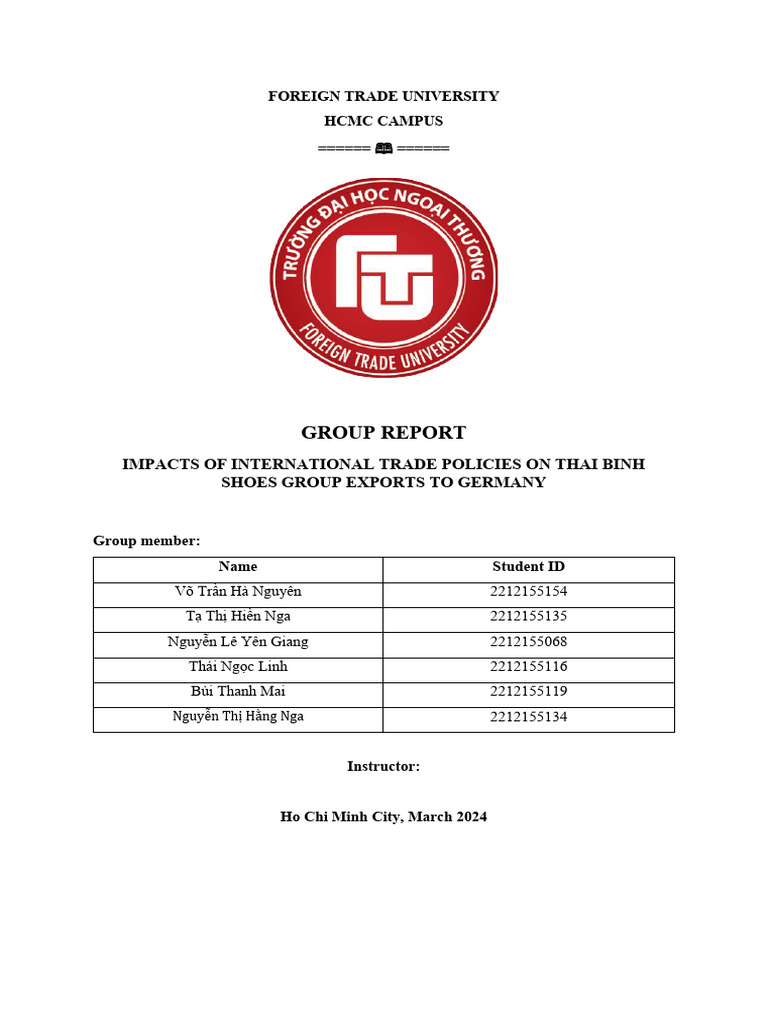 Group Report: Foreign Trade University HCMC Campus | PDF | Brand | Pricing