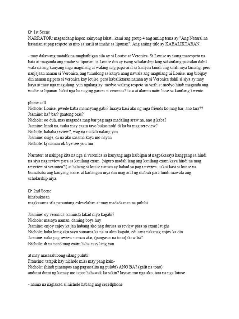 VALUES SCRIPT ACTING | PDF