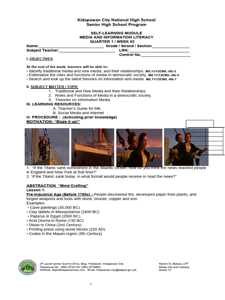 Media Literacy Self-Learning Module | PDF | Internet Of Things ...