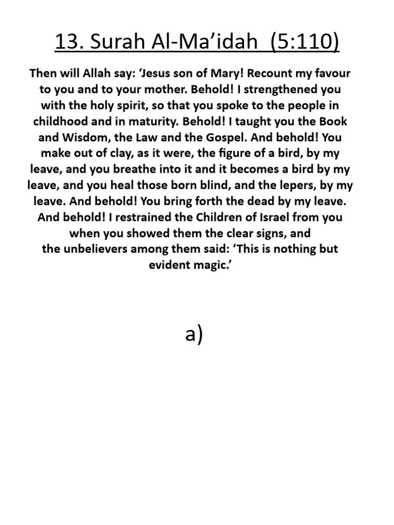 Surah 13 Surah Maidah HZ - Isa Wali | PDF | Jesus In Islam | Prophets ...