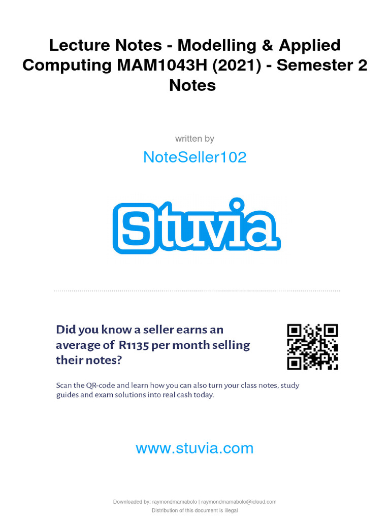 MAM1043H Second Semester Notes | PDF | Differential Equations ...