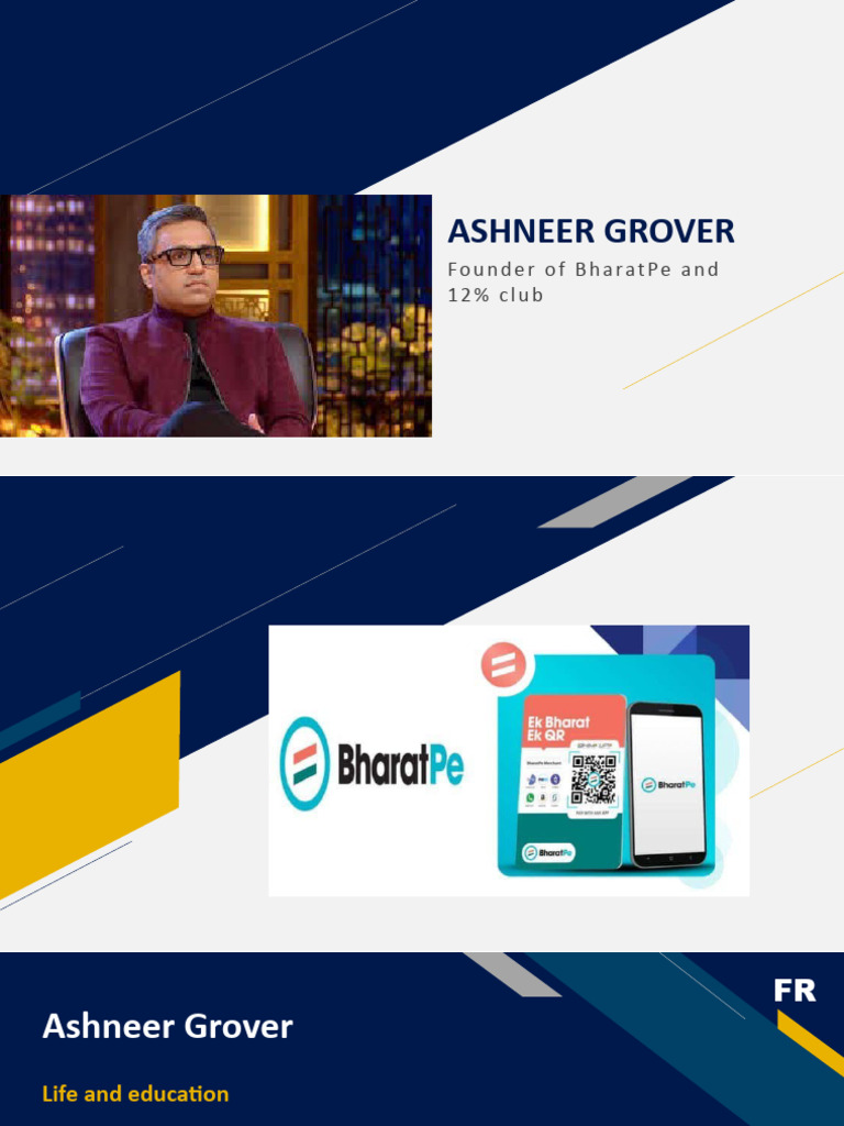 ASHNEER GROVER Presentation | PDF | Service Industries | Financial Services