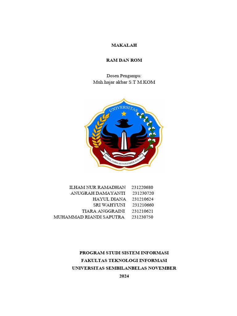 Fungsi dan Jenis RAM serta ROM | PDF