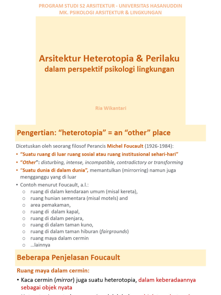 Heterotopia: Arsitektur & Psikologi | PDF