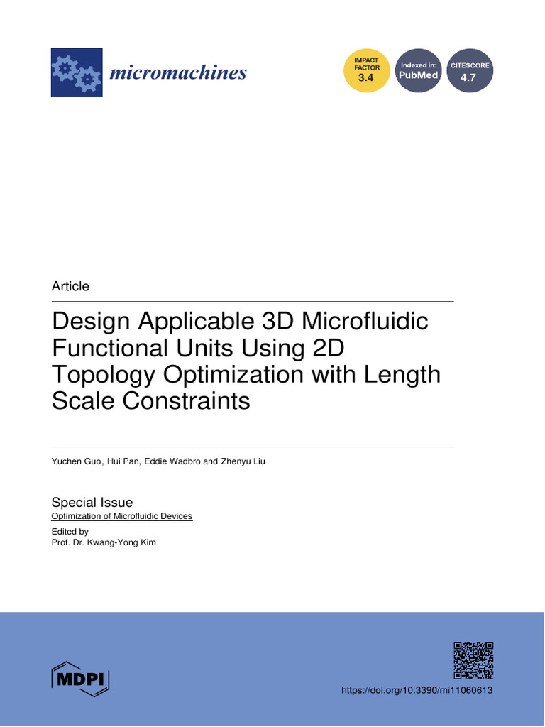 Design Applicable 3D Microfluidic Functional Units Using 2D Topology Optimization With Length ...