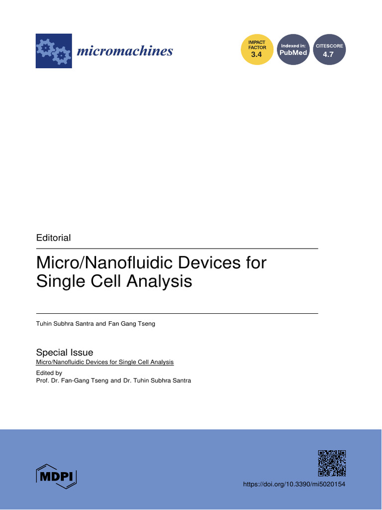 Micro-Nanofluidic Devices for Single Cell Analysis | PDF | Microfluidics | Cell Signaling