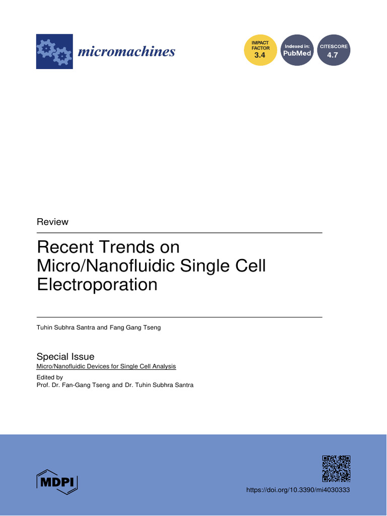 Recent Trends On Micro-Nanofluidic Single Cell Electroporation | PDF ...