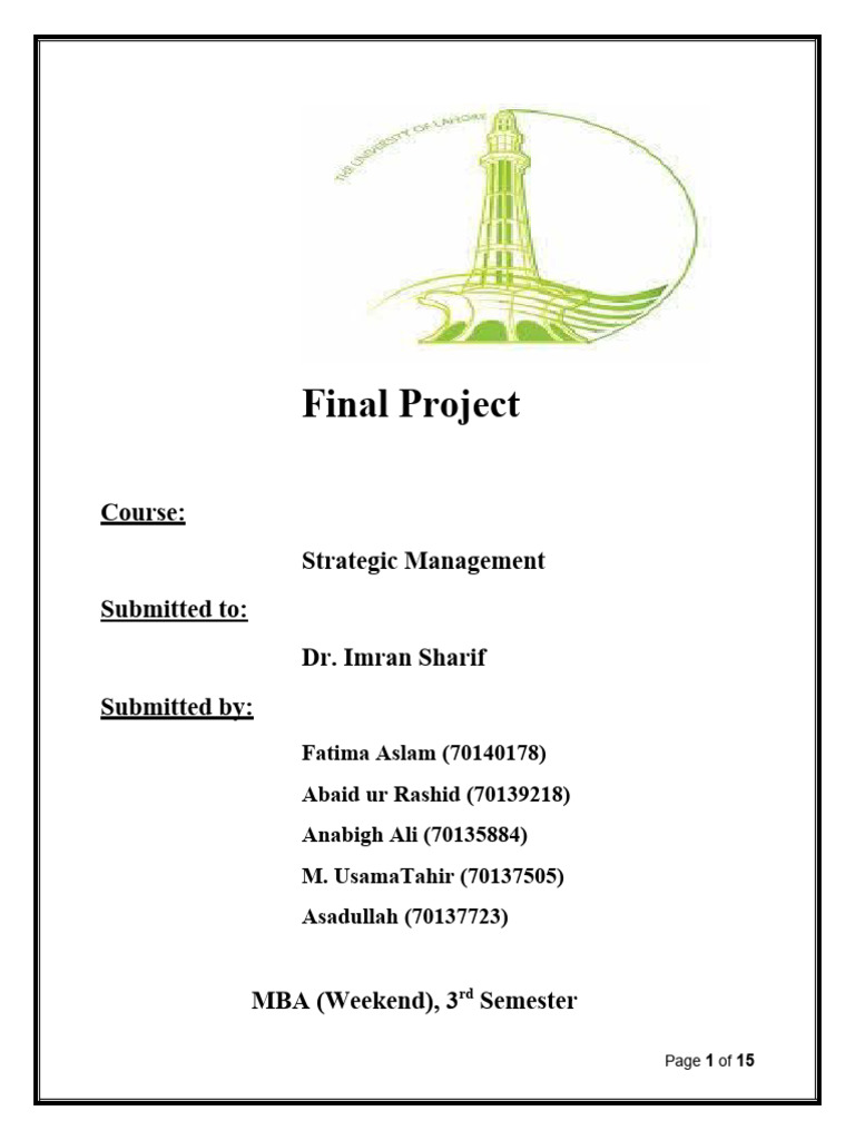 Final Project Strategic Management | PDF | Strategic Management | Creativity