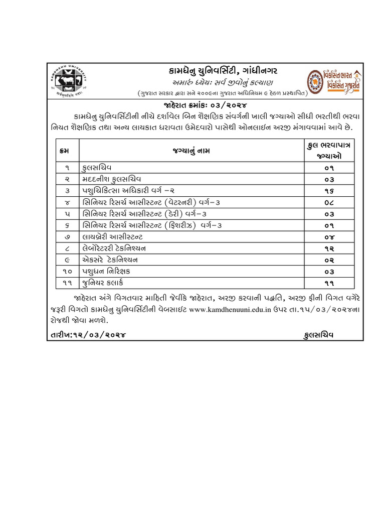 Advt 03-2024 - 1 | PDF