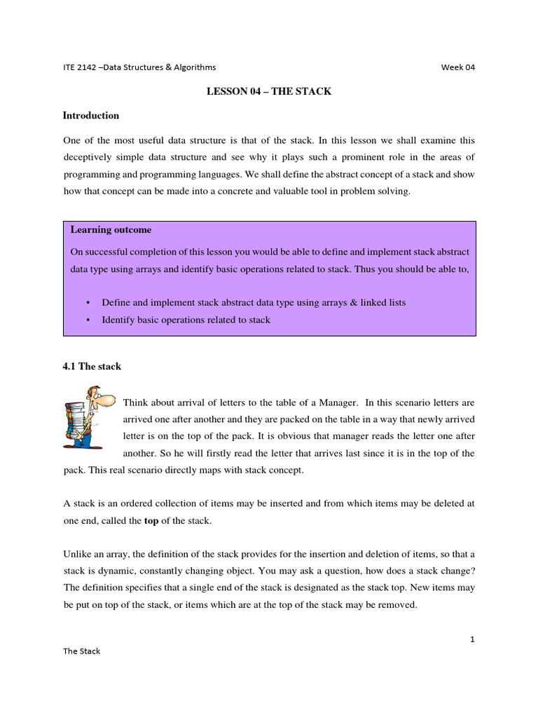 Week04 Lesson 04 Stacks Pdf Constructor Object Oriented Programming Programming