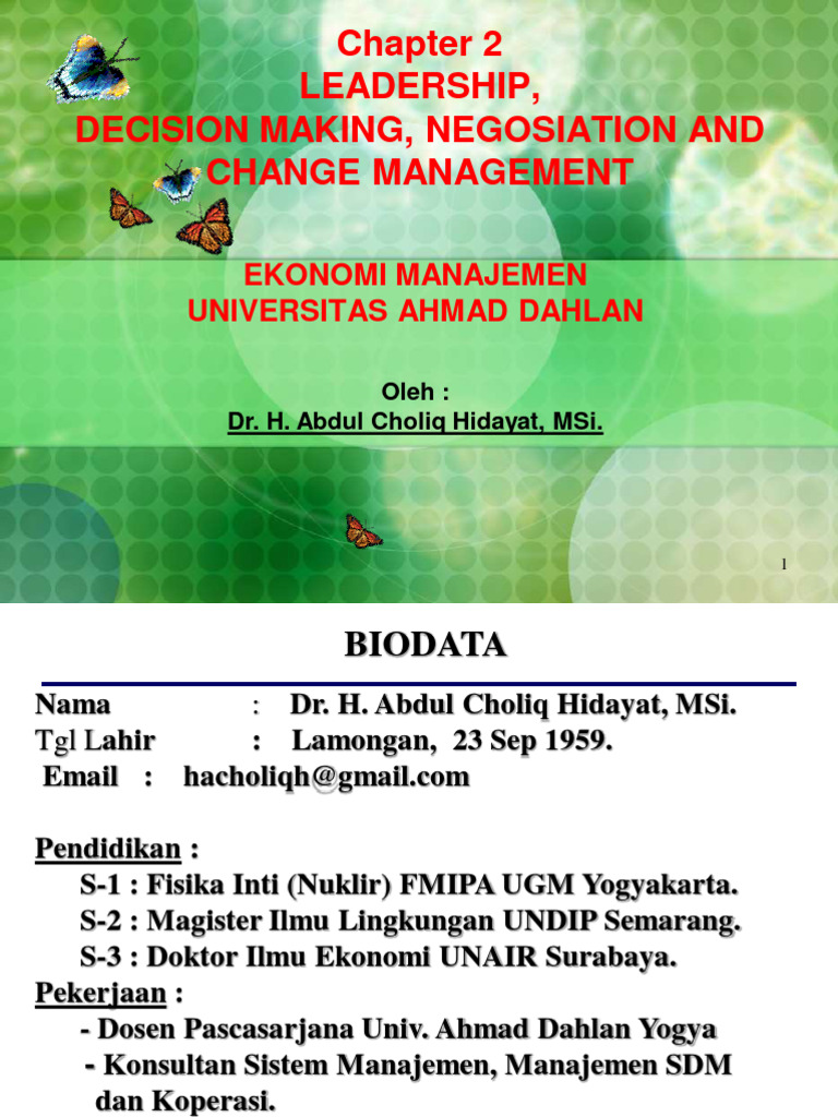 Chapter 2 Leaderships Decs Making and Change Mgm | PDF | Leadership | Mentorship