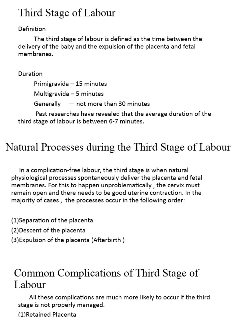 Third stage of Labour | PDF | Childbirth | Human Pregnancy