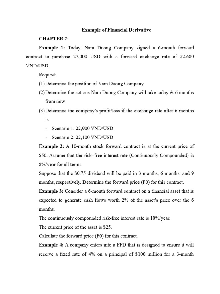Example of Financial Derivative | PDF | Finance & Money Management