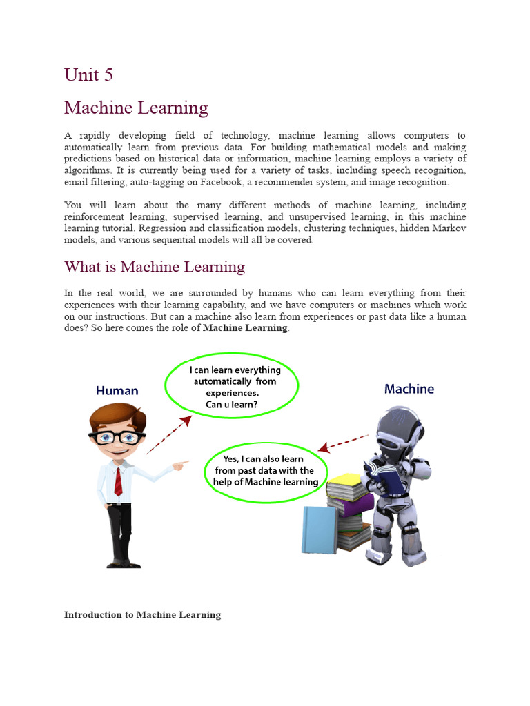 Unit 5 Machine Learning | Download Free PDF | Machine Learning ...