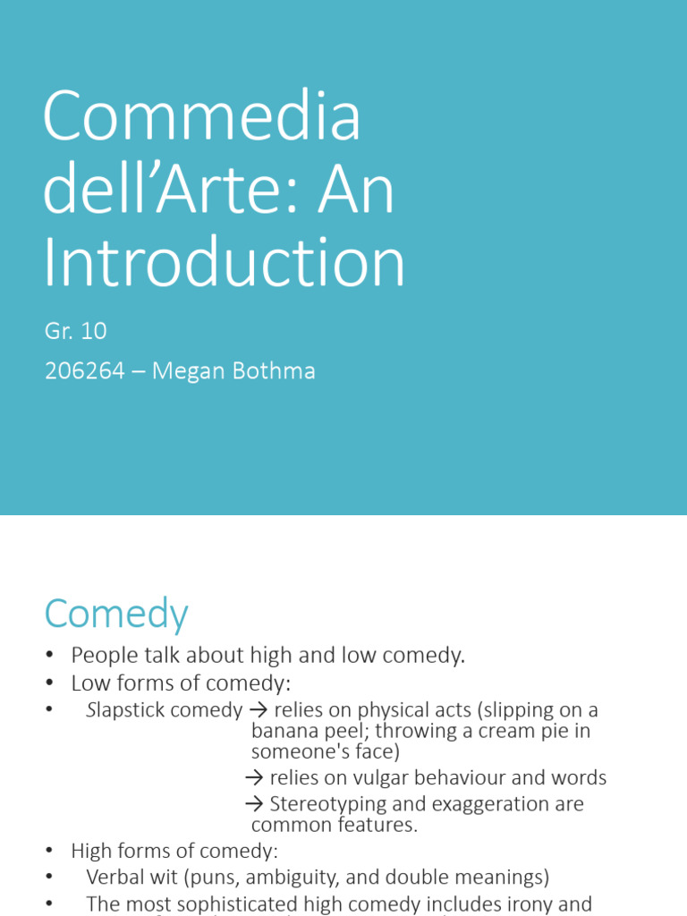 Grade 10 Lesson - Commedia Del'Arte | PDF | Commedia Dell'arte | Comedy
