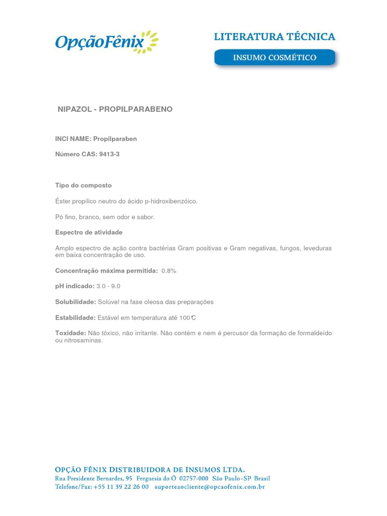 Nipazol Propilparabeno | PDF | Ciências e Matemática