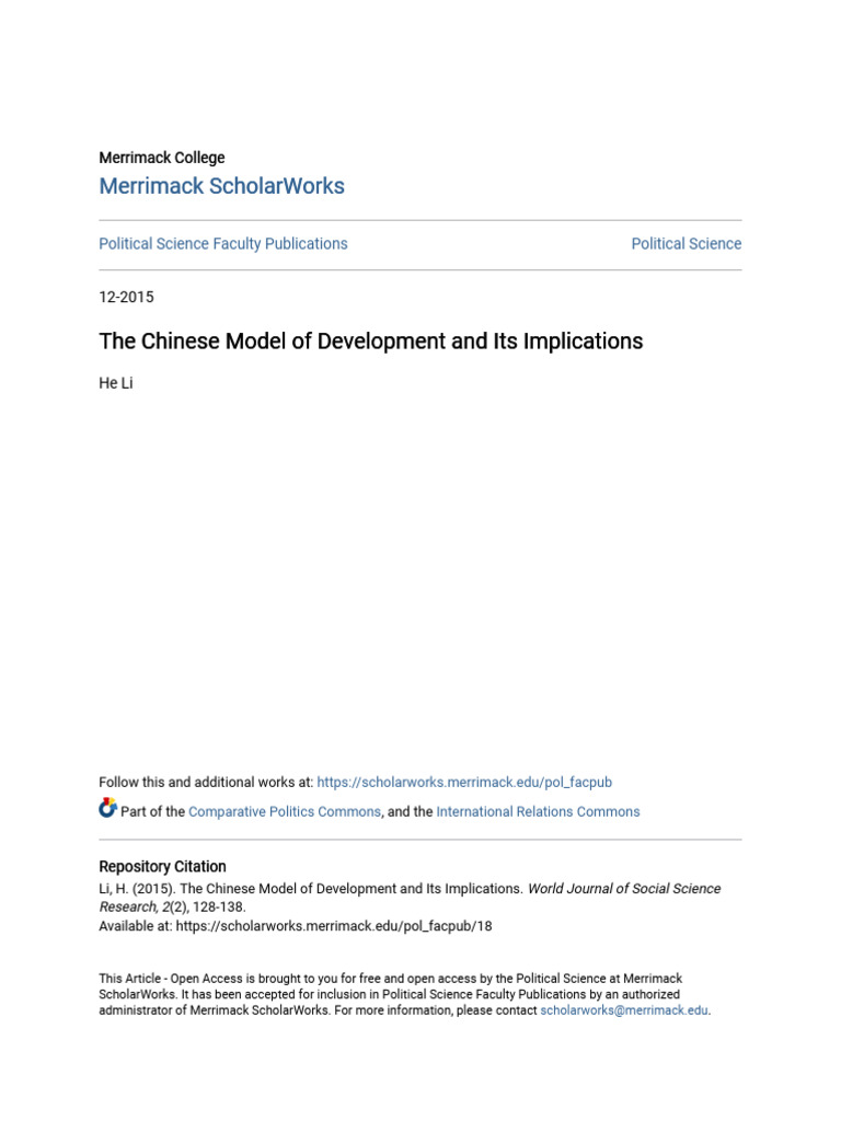 Chinese Development Model Analysis | PDF | China | World Politics