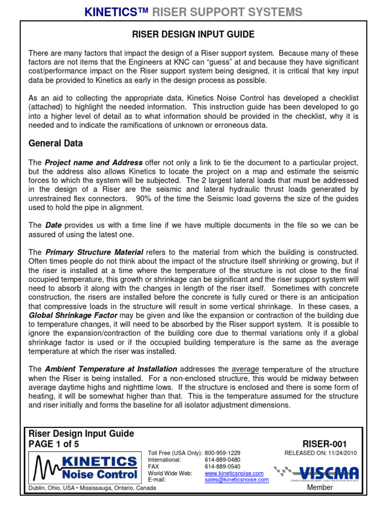 Riser Checklist | PDF | Thermal Expansion | Building Engineering